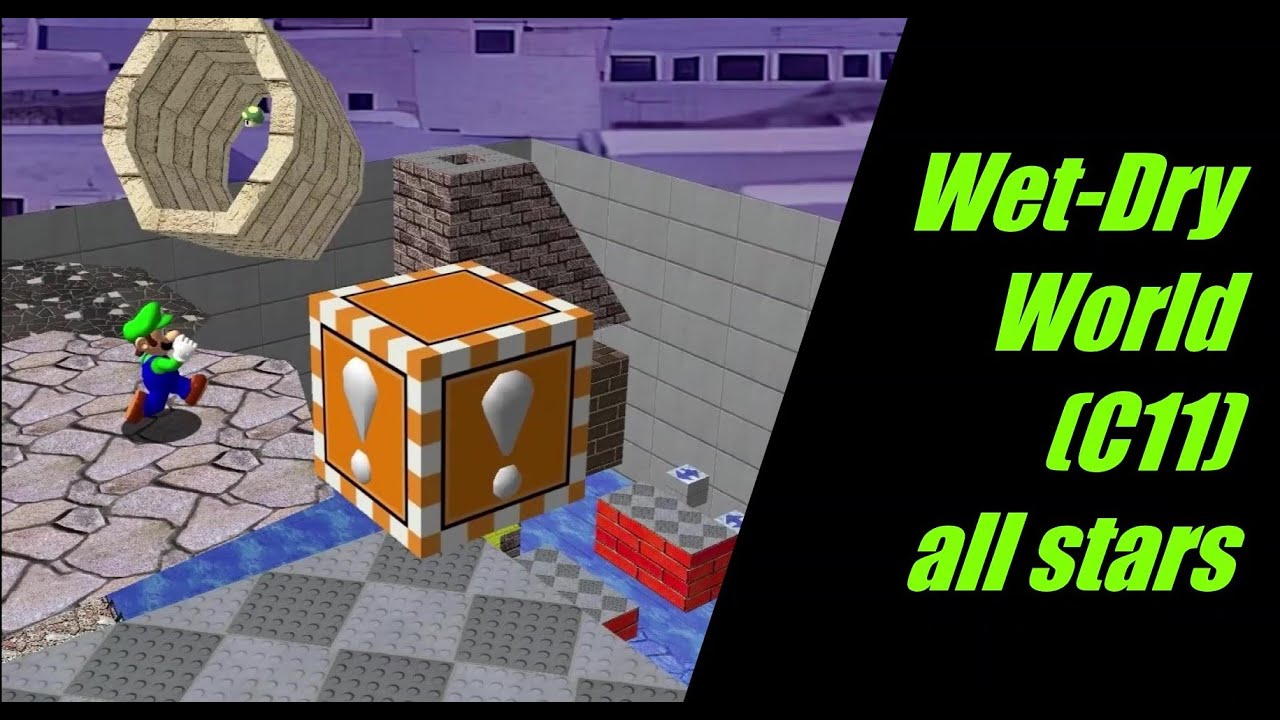 Super Mario 64 Remake HD (PC) Port [C11] - Wet-Dry World (all stars ...