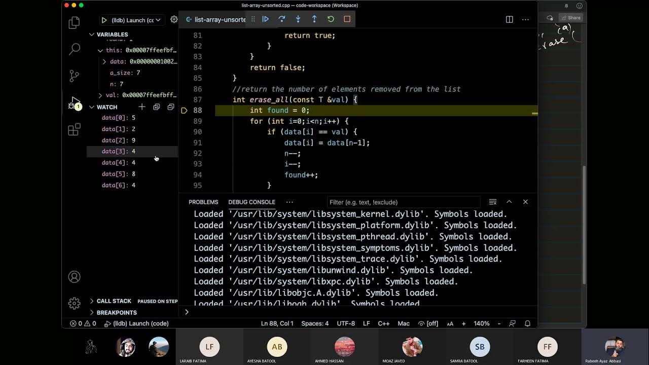 List ADT - Array Based - Unsorted - 11 Client Code and Debugging - YouTube