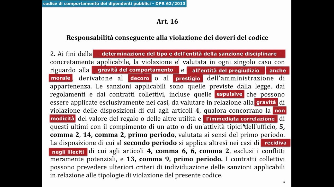 codice articolo 16 - YouTube