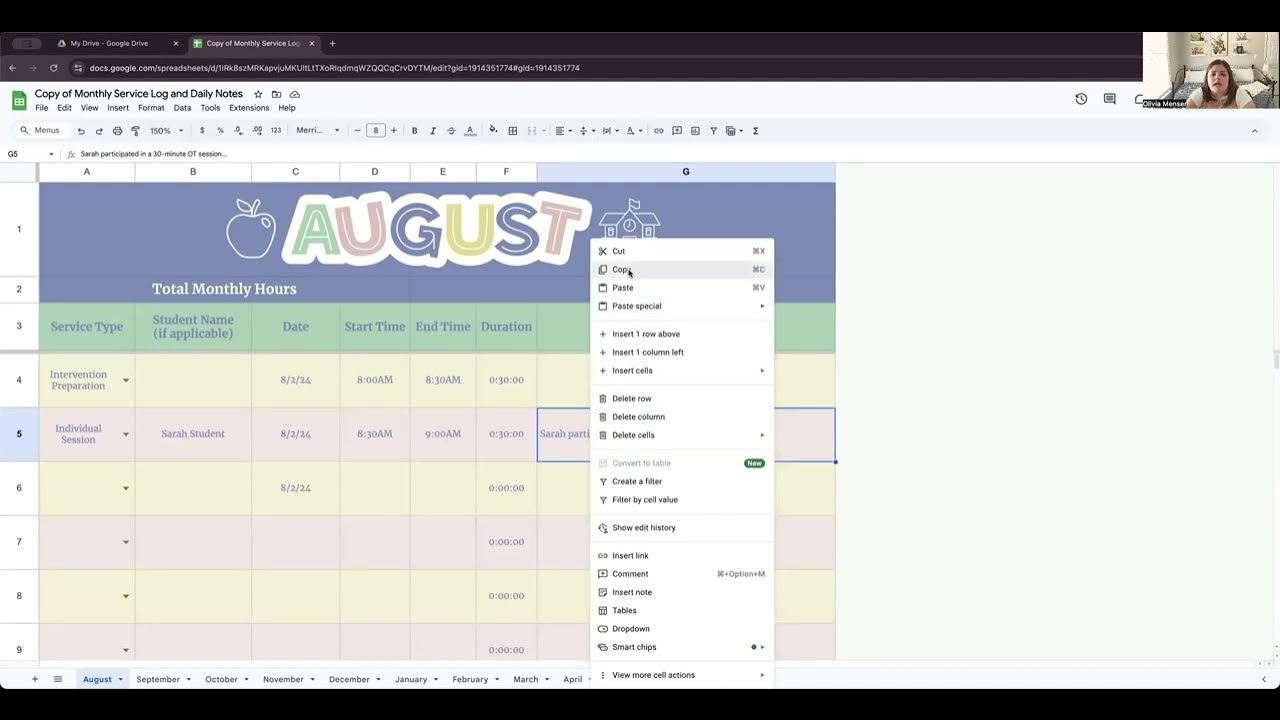 How to Use the Monthly Service Log Template for School-Based Therapists ...