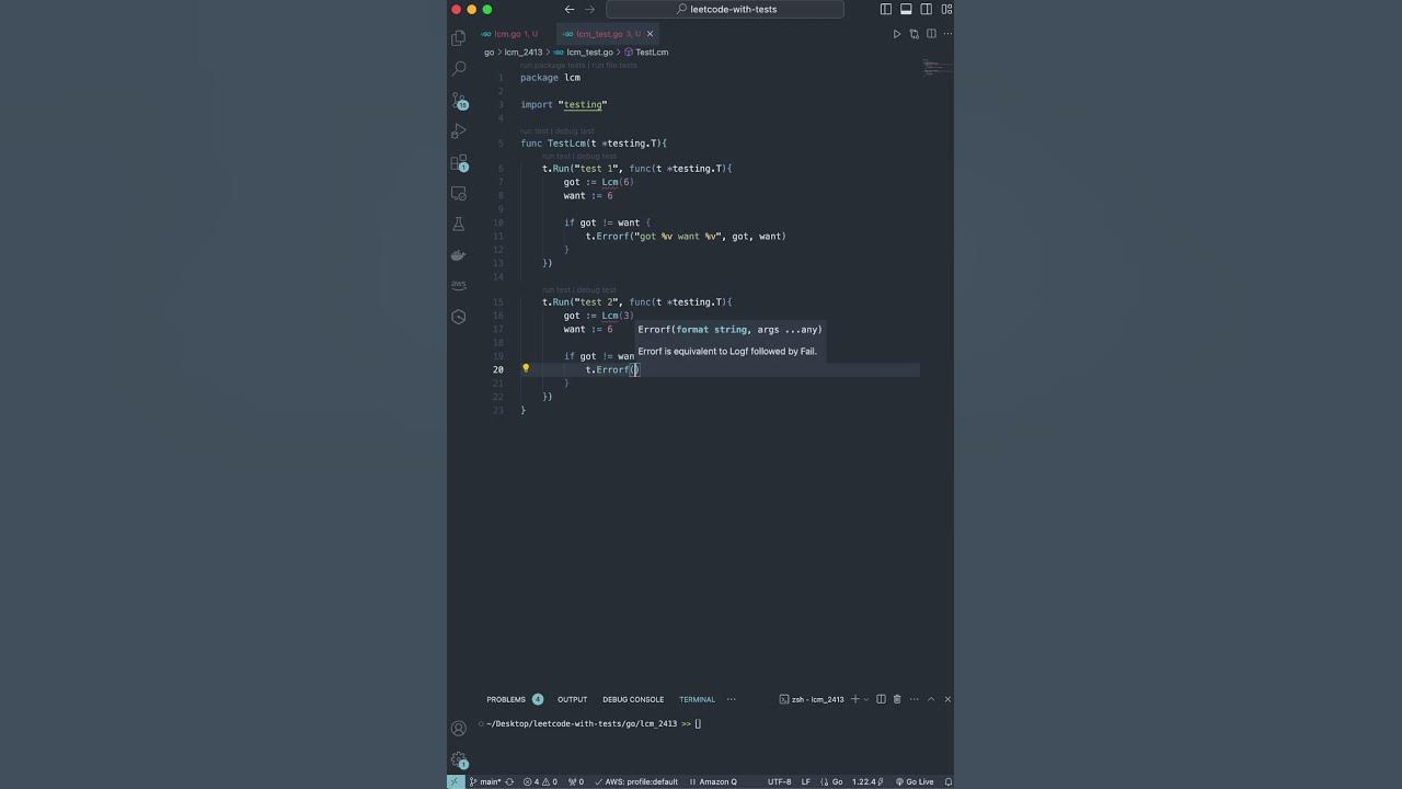 Smallest Even Multiple 2413 Golang Short Golang Coding Leetcode Algorithm Algorithms