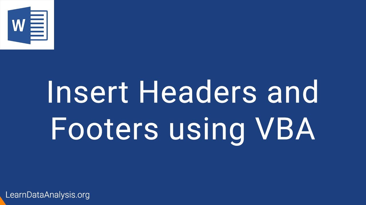 Insert Header And Footer To Word Documents With VBA Insert Header And Footer To Word Documents With VBA