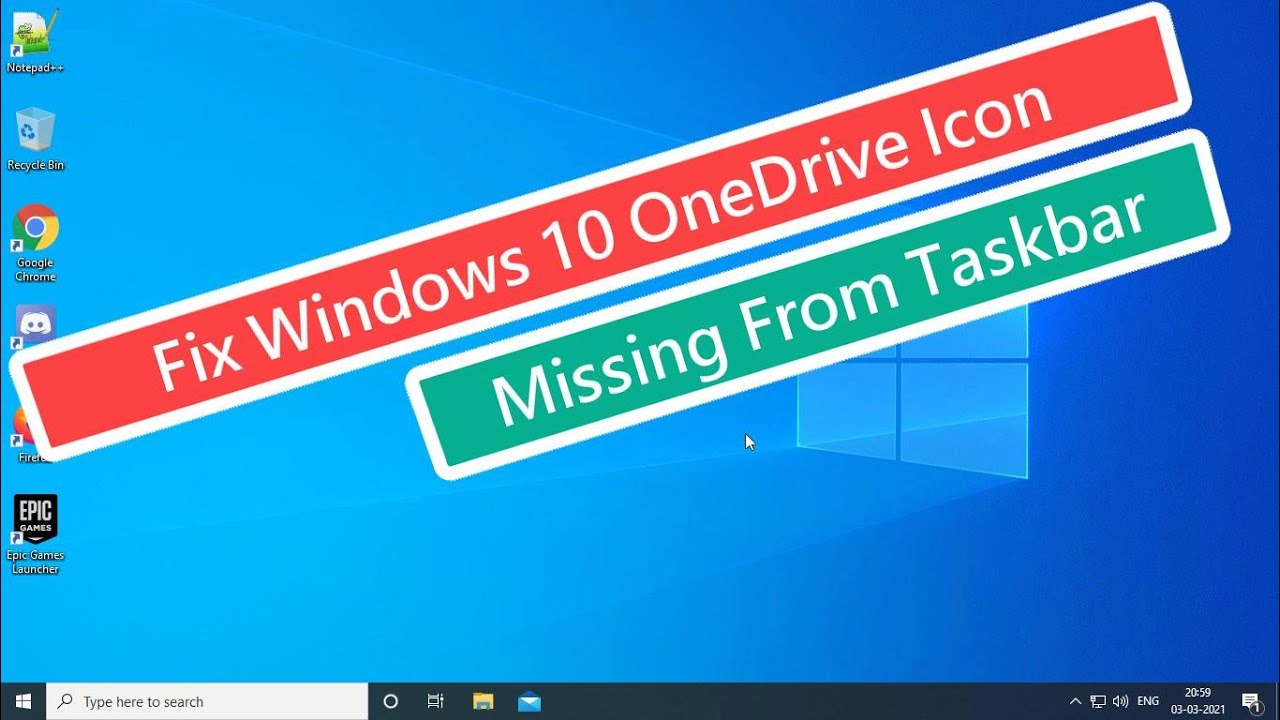 Fix Windows 10 OneDrive Icon Missing From Taskbar YouTube fix-windows-10-onedrive-icon-missing-from-taskbar-youtube