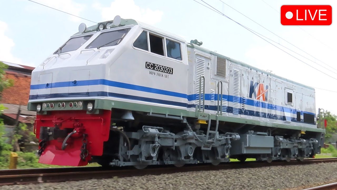 🔴 MENGEJAR LOKOMOTIF CC 203 02 03 SDT LIVERY TERBARU DUA GARIS BIRU WNB ...