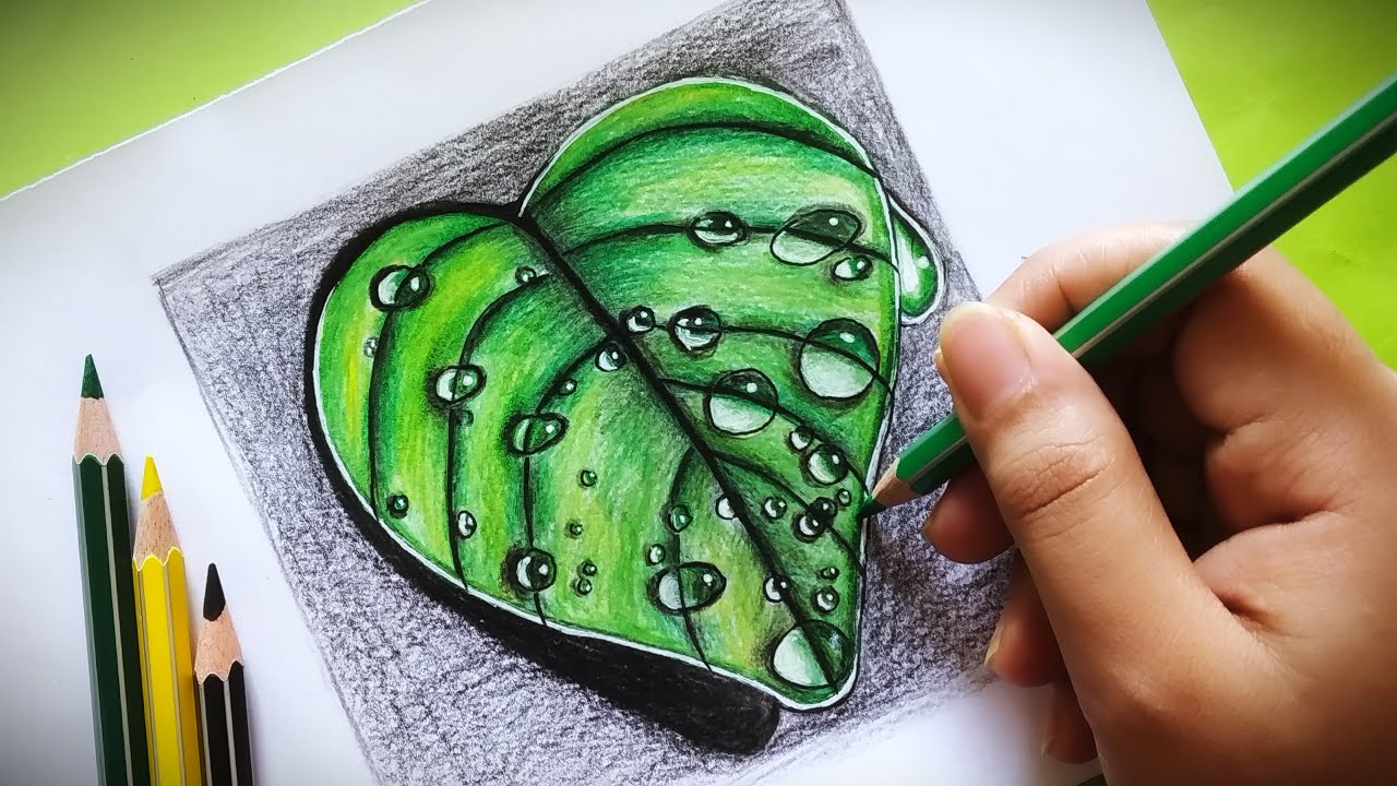 EASY leaf art | How to draw simple LEAF step by step - YouTube