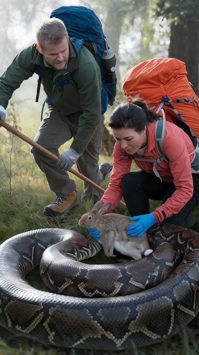 A Fight for Survival Python Attacks a Fleeing Rabbit - YouTube