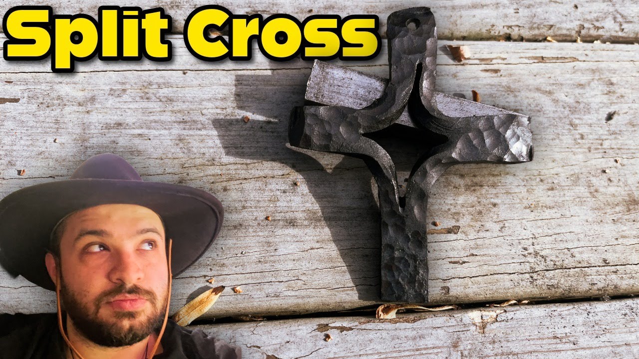 Blacksmithing - Lets Hand Forge a Split Cross - YouTube