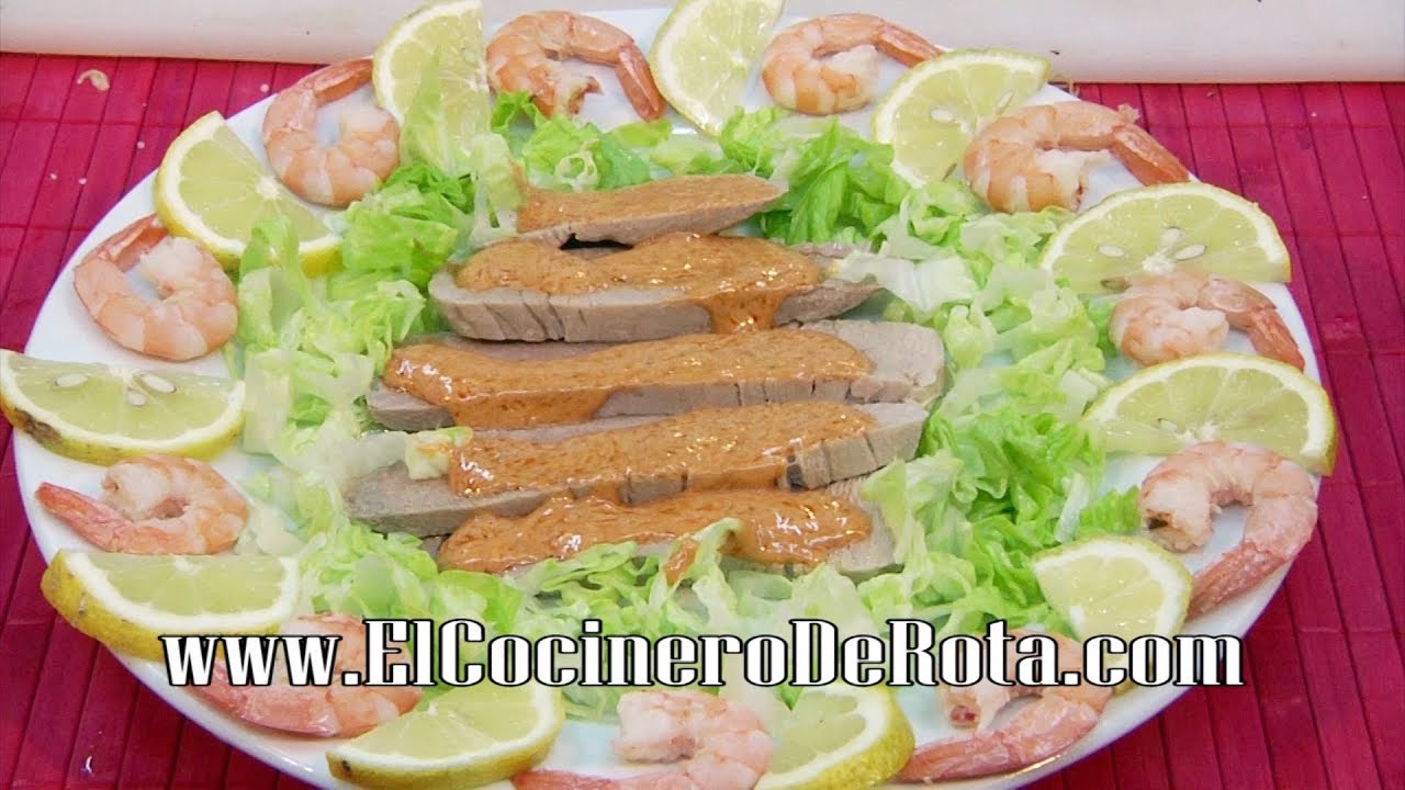 Atún cocido con langostinos al Mojo Picón Recetas de Atún - YouTube