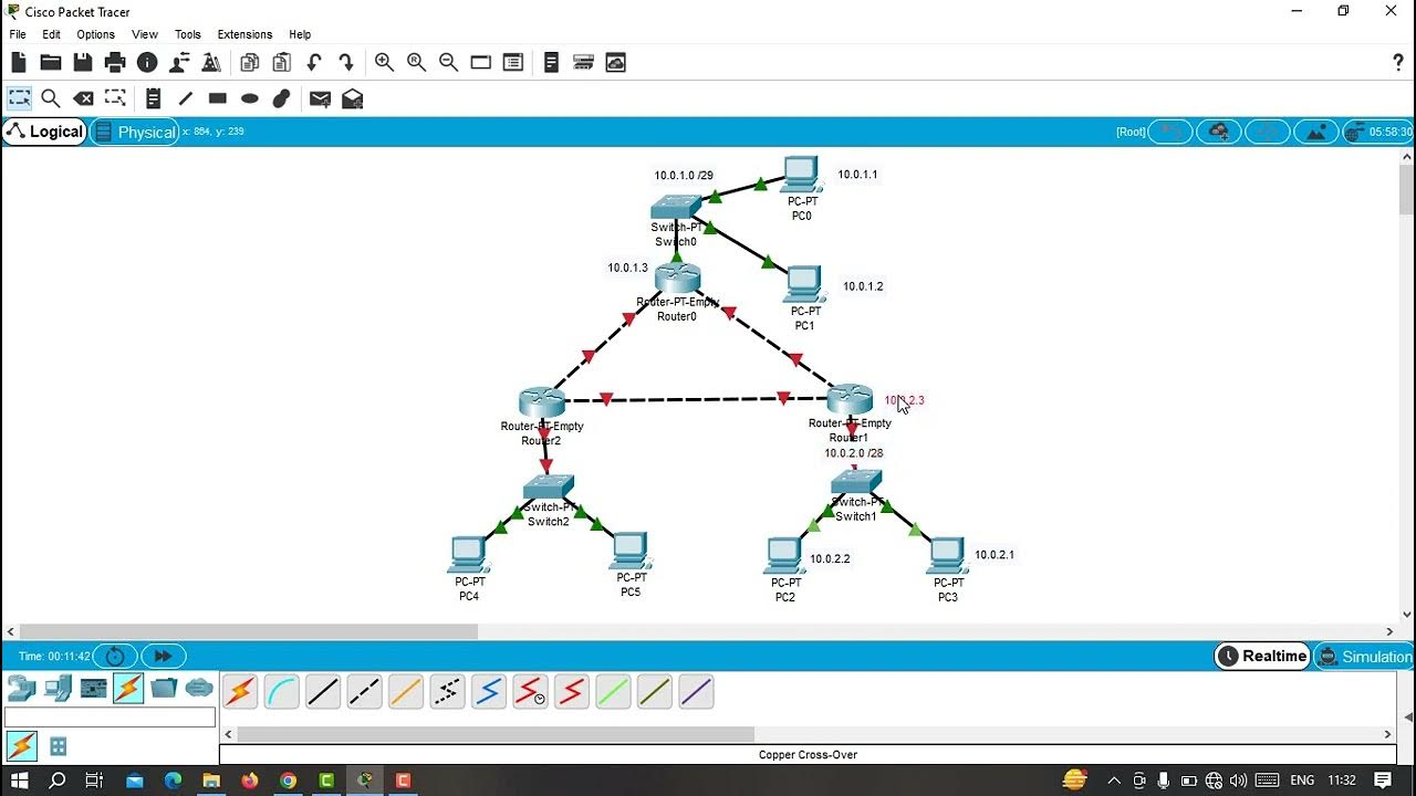 KONFIGURASI ROUTING STATIC MENGGUNAKAN 3 ROUTER FLSM DAN VLSM - YouTube