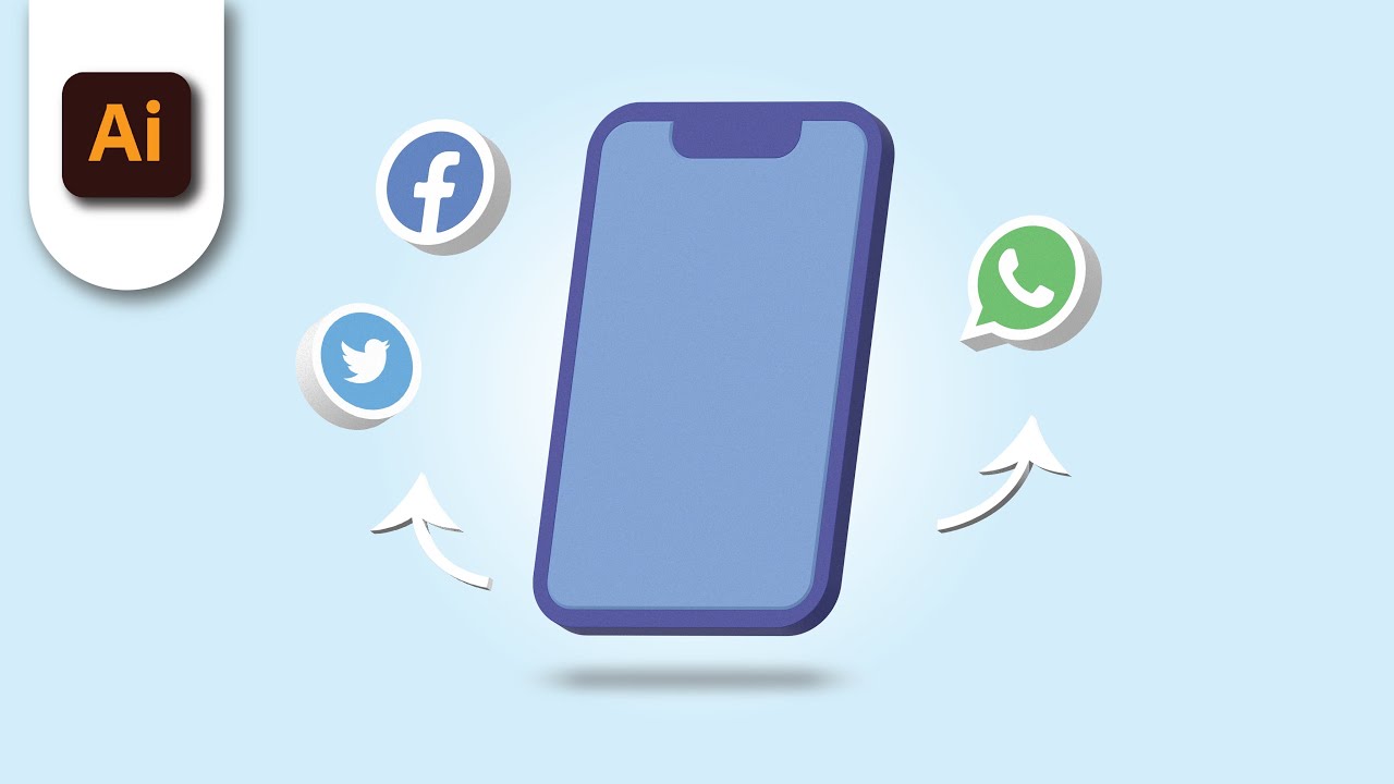 HOW TO MAKE 3D SMART PHONE IN SECONDS IN ADOBE ILLUSTRATOR - New ...