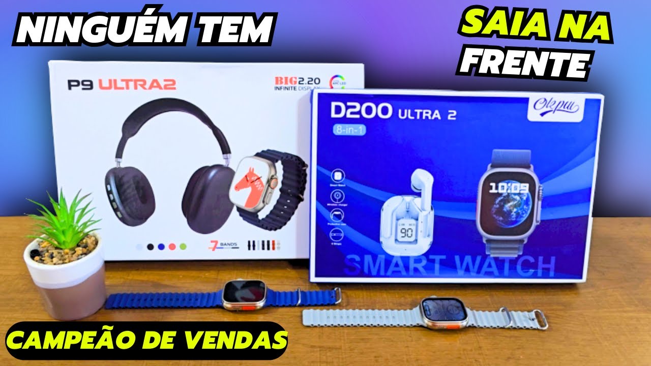ESSES 2 NINGUÉM TEM - COMPARATIVO SMARTWATCH P9 ULTRA 2 X D200 ULTRA 2 ...