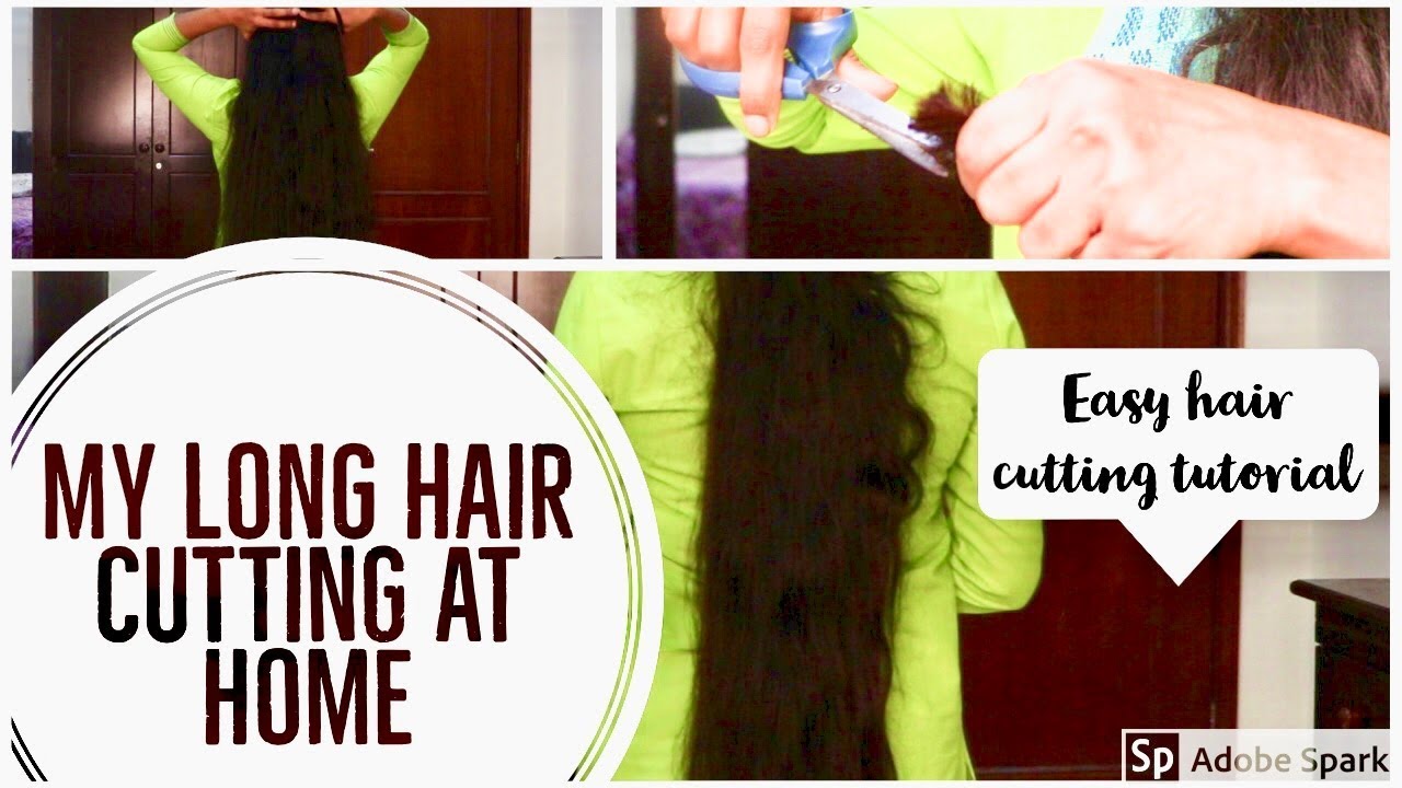 My Long Hair Cutting At Home !!!! | 2 Mins Easy Hair Cutting Tutorial ...