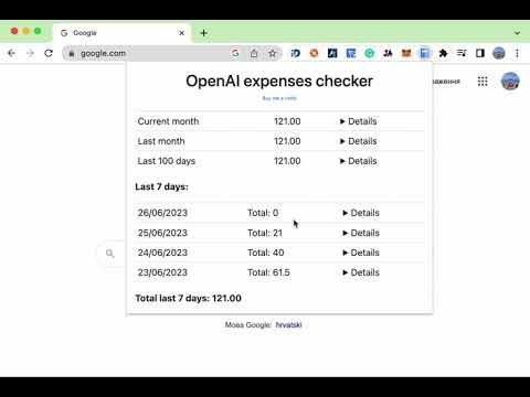 OpenAI expenses checker chrome extension - YouTube