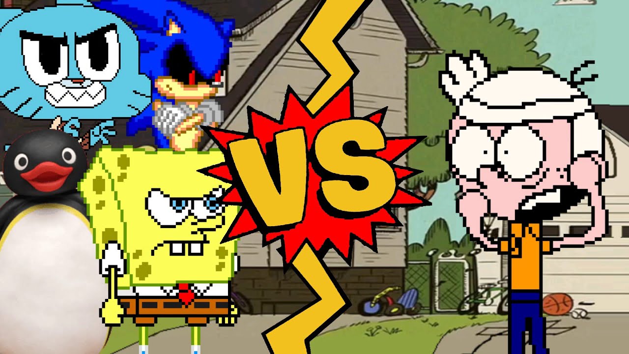 M.U.G.E.N Battles | Gumball/Sonic.EXE/SpongeBob/Pingu vs Lincoln Loud - YouTube