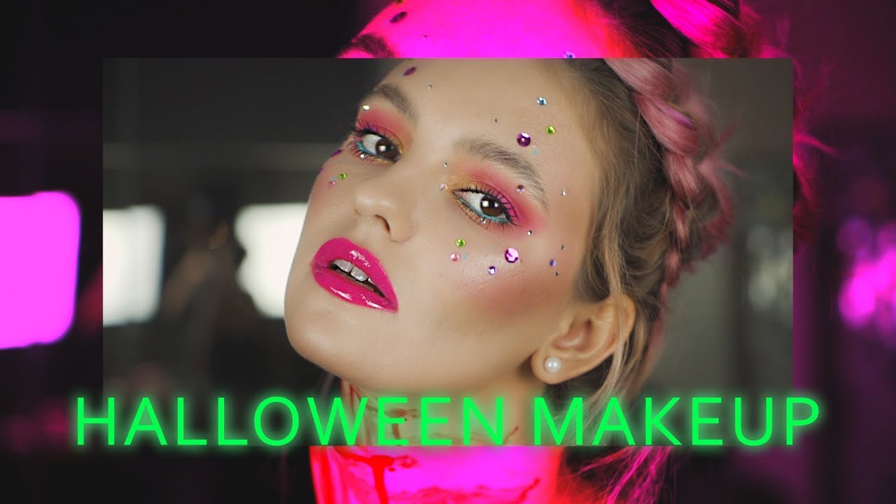 НЕОНОВЫЙ ДЕМОН МАКИЯЖ НА ХЭЛЛОУИН | Neon Demon Halloween MakeUp - YouTube