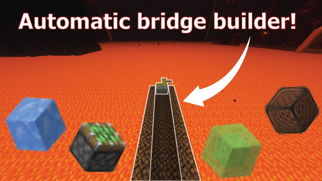 Minecraft: Automatic bridge builder #minecraft #minecraftbuilding # ...