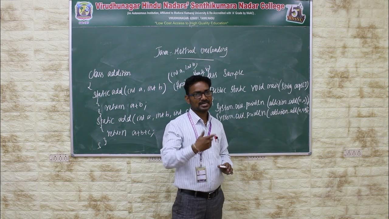 Method Overloading | Java Programming | V.H.N.S.N.College (Autonomous) - YouTube