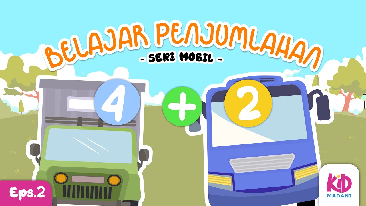 Belajar Penjumlahan Anak PAUD Umur 3+, Seri Kartun Animasi Mobil ...