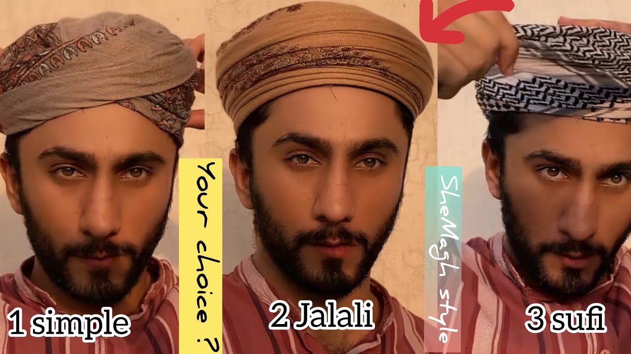 How To Tie 3 Types SheMagh Amamah || Turban Tutorial || Majid Shah ...