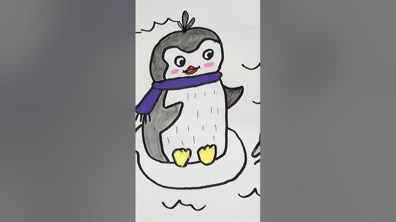 Малюємо пінгвіна Як намалювати пінгвіна How To Draw And Color The