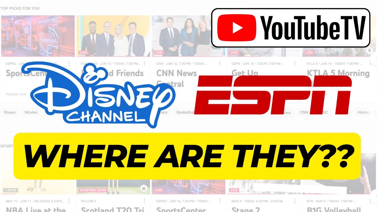 YouTube TV Just Lost Disney & ESPN! Here’s Why + How to Watch Those ...
