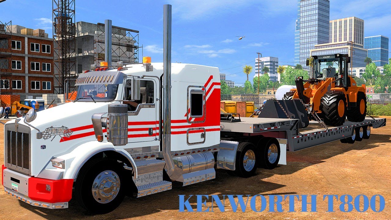 ATS Mods - Kenworth T800 - Trail King TH110HT Dove Tail - YouTube