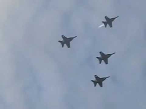 Flyover with missing man formation 2009 - YouTube