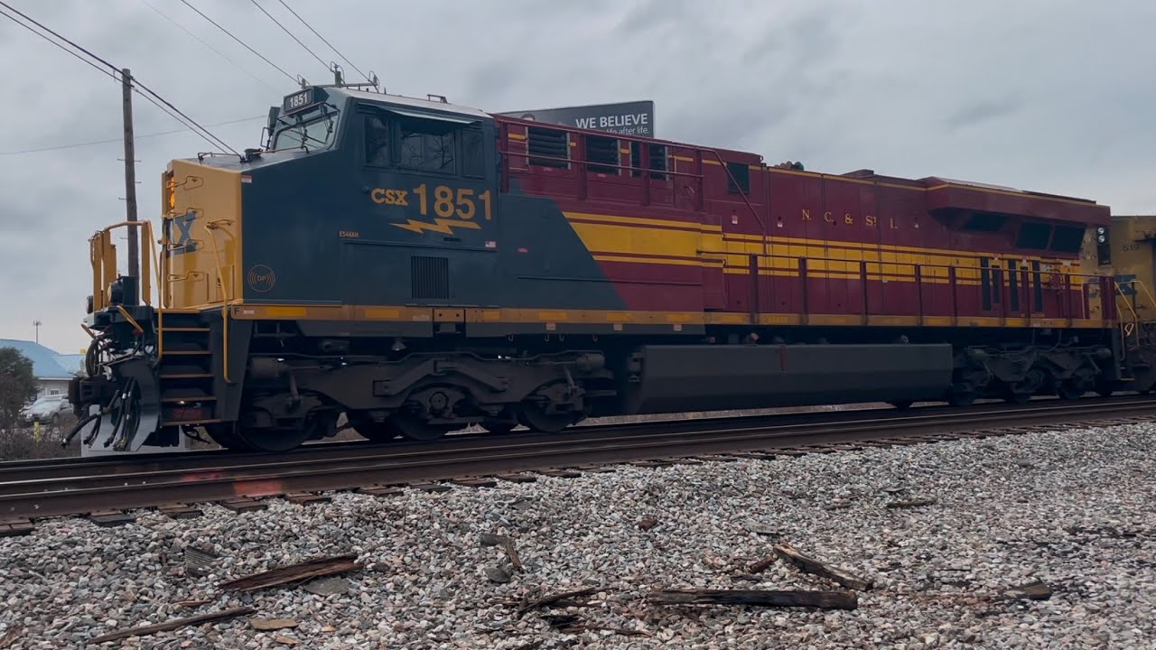 CSX X491-13 With CSXT 1851 NC&StL Heritage Unit CSX 519 CSX 2730 CSX ...