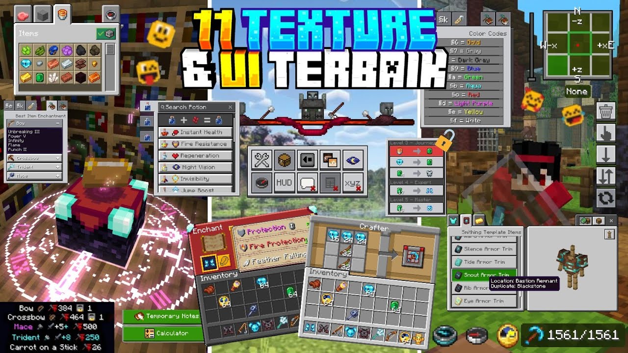 11 texture & UI Terbaik Untuk Survival 1.21+ Update - YouTube