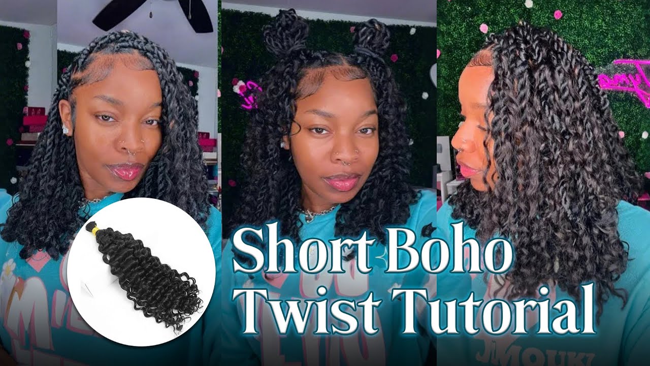 How To: Short Boho Twist Tutorial W/ Human Bulk Hair Ft. Eayon Hair ...