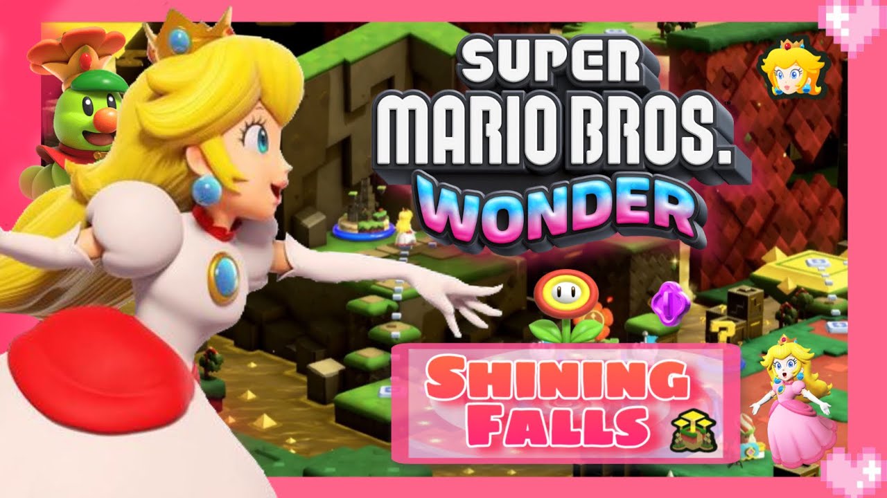 💗 Super Mario Bros. Wonder - World 3 (shining Falls) 100% - Peach ...