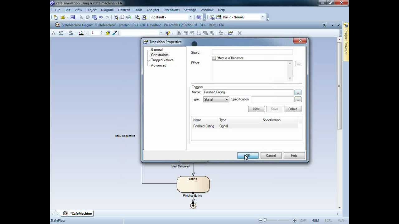 State Simulation of a Cafe - Sparx Systems Enterprise Architect - YouTube