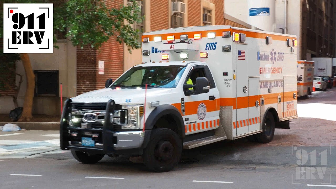 Boston EMS Ambulance 4 Responding - YouTube