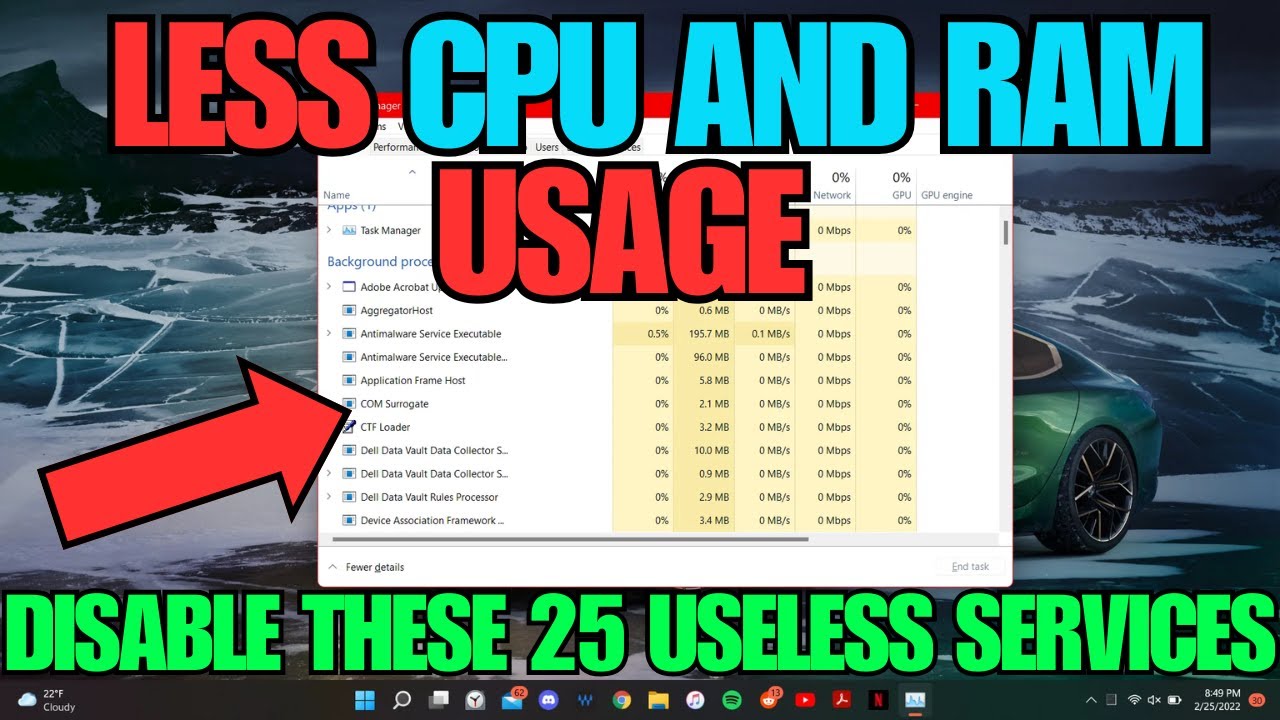 Disable THESE 25 Useless SERVICES NOW for Less CPU and RAM Usage in ...