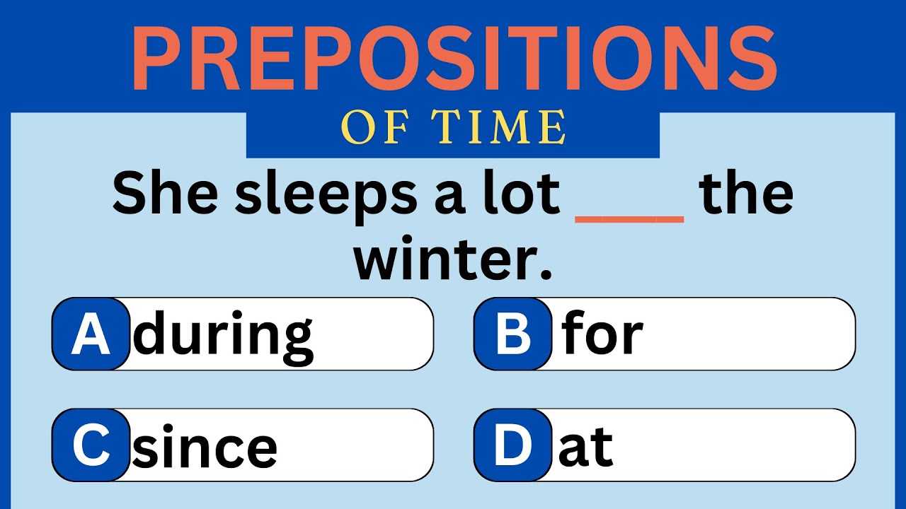 ENGLISH Quiz on PREPOSITIONS of Time | For, Since, During #prepositions ...