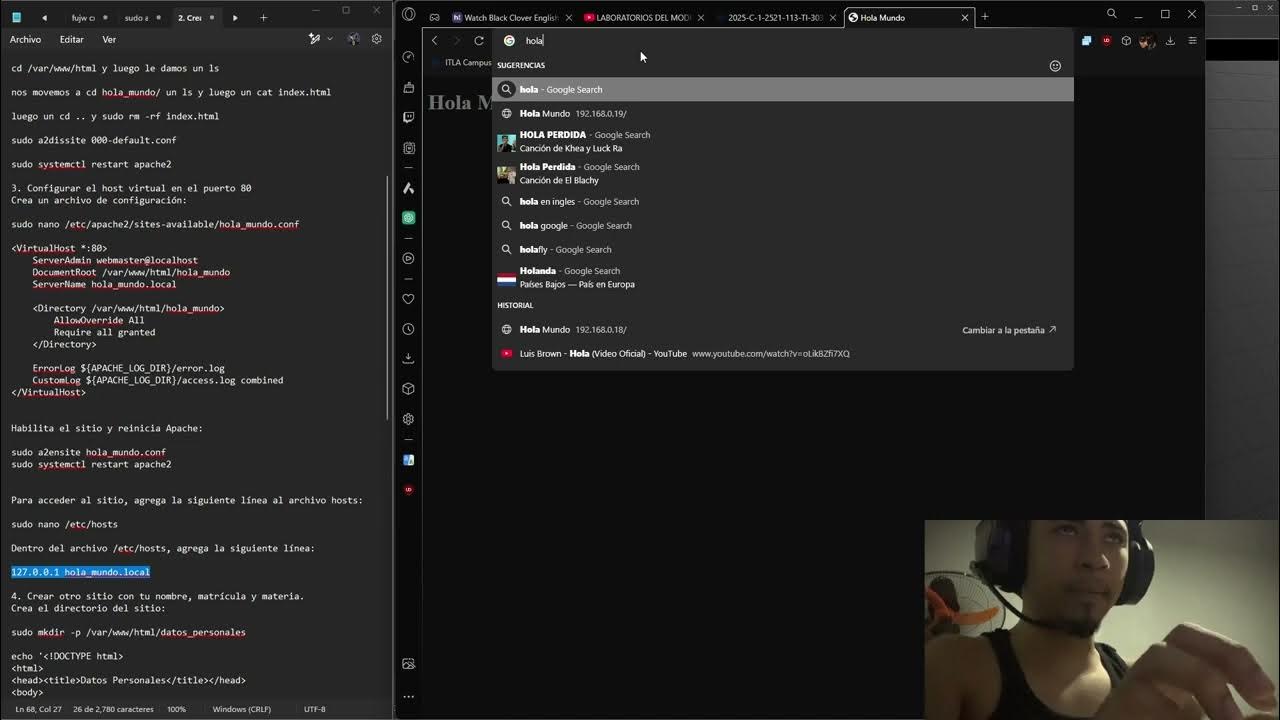 Laboratorios del modulo IV Practica 1: Instalar un servidor HTTP apache2/nginx - YouTube