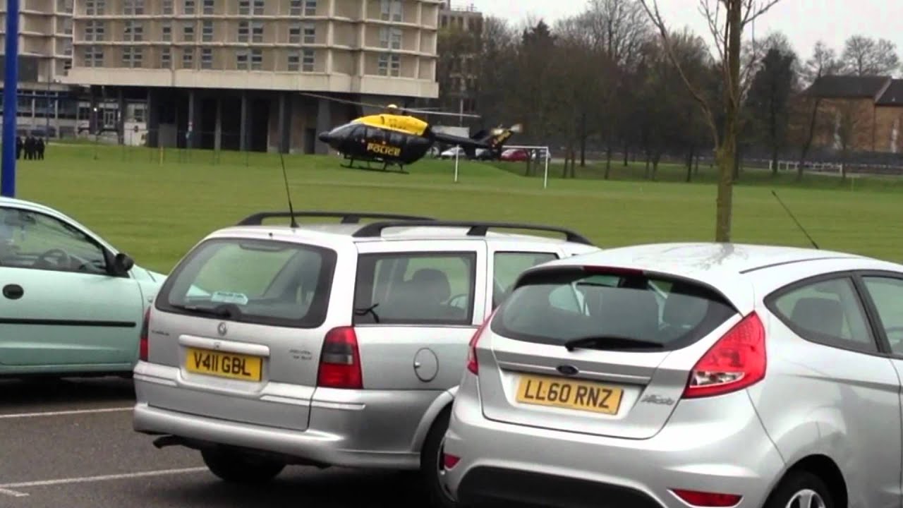 Met Police, India 99 Helicopter landing and taking off at Hendon Police ...
