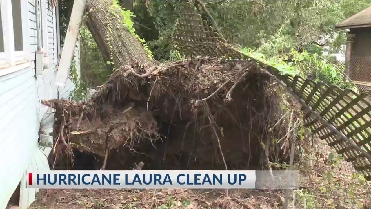 Hurricane Laura storm damage clean up day 2 - YouTube