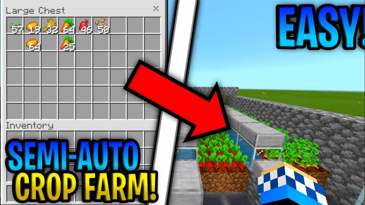 SEMI-AUTO CROP FARM (EASY!) | Minecraft - YouTube