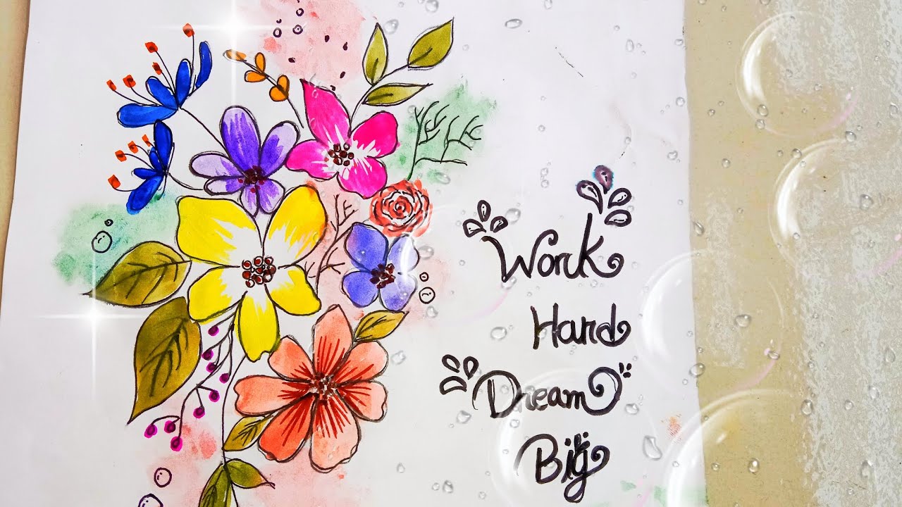 Beautiful flower calligraphy with water colour..💛 #painting # ...