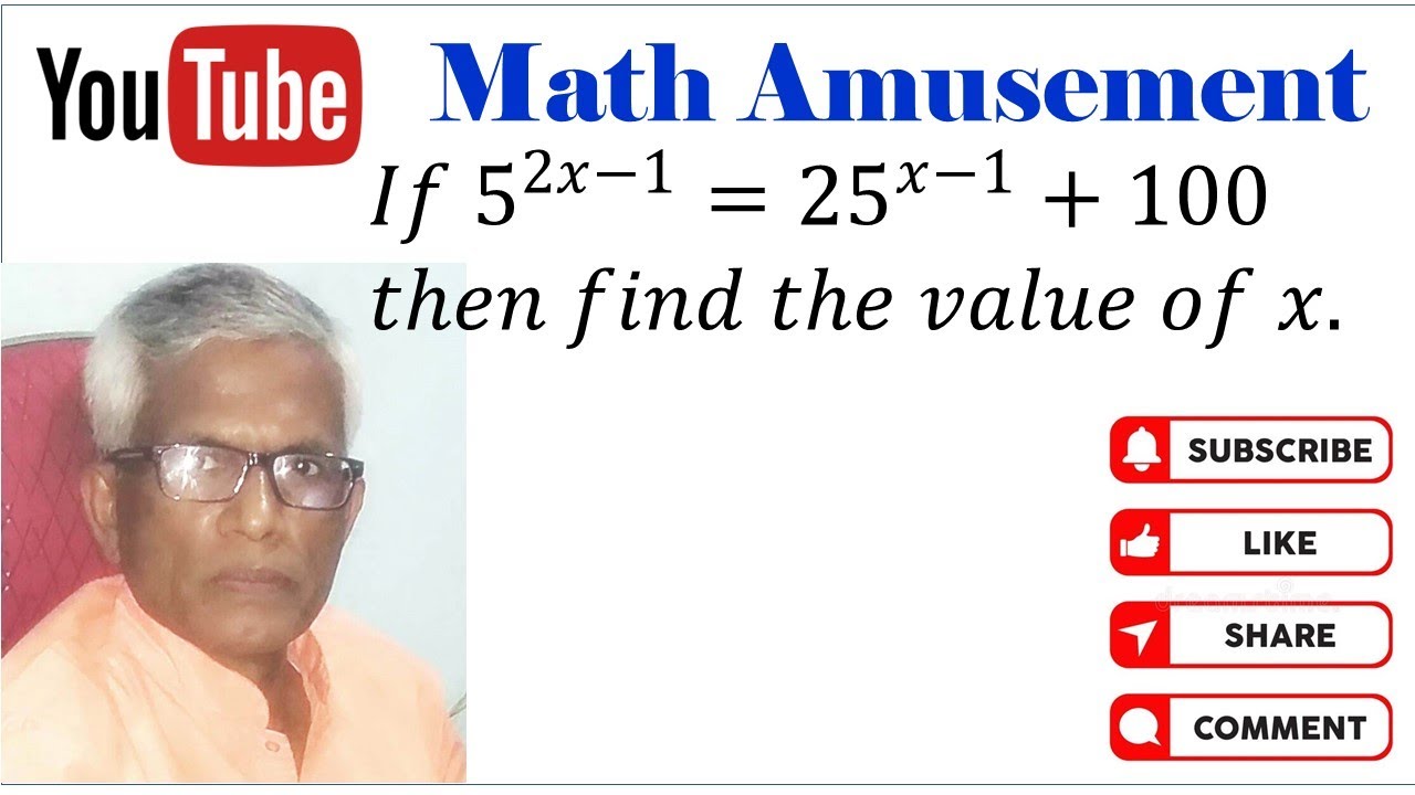 How To Solve If 5 2x 1 25 x 1 100 Then Find The Value Of X YouTube