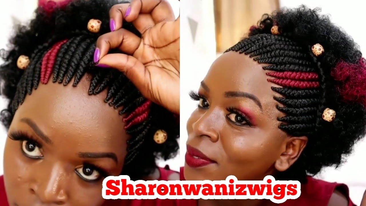 Mohawk Braided Afro Curly Wig ft SHARONWANIZ - YouTube