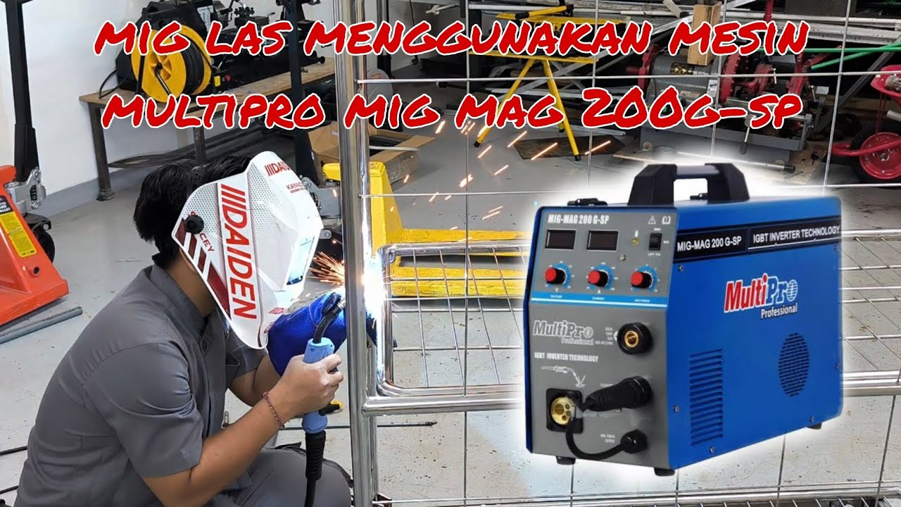 las mig menggunakan multipro mig mag 200g-sp - YouTube