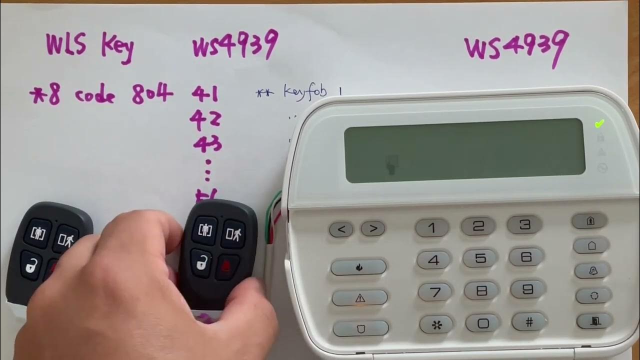 DSC pc1832 key fob WS4939 programming - YouTube