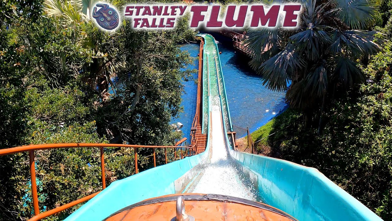 Stanley Falls Flume 4K Front Seat POV - Busch Gardens Tampa Bay - YouTube