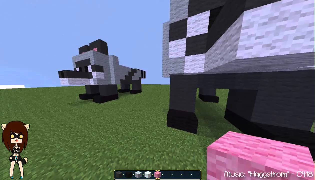 Minecraft: Pixel Art Tutorial: Racoon - YouTube