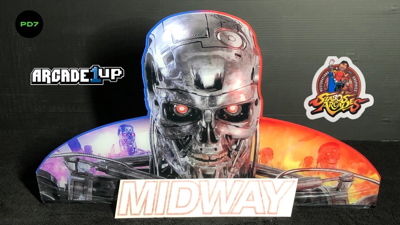 Arcade1up Terminator 2 Midway Decal Topper Upgrade Szabo’s Arcade - YouTube
