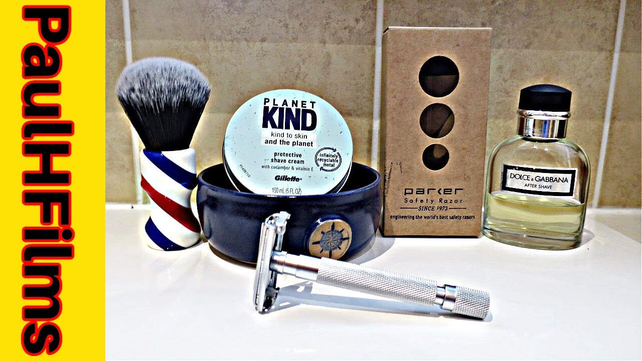 Parker 74R DE Razor | Gillette Planet KIND Shaving Cream - YouTube