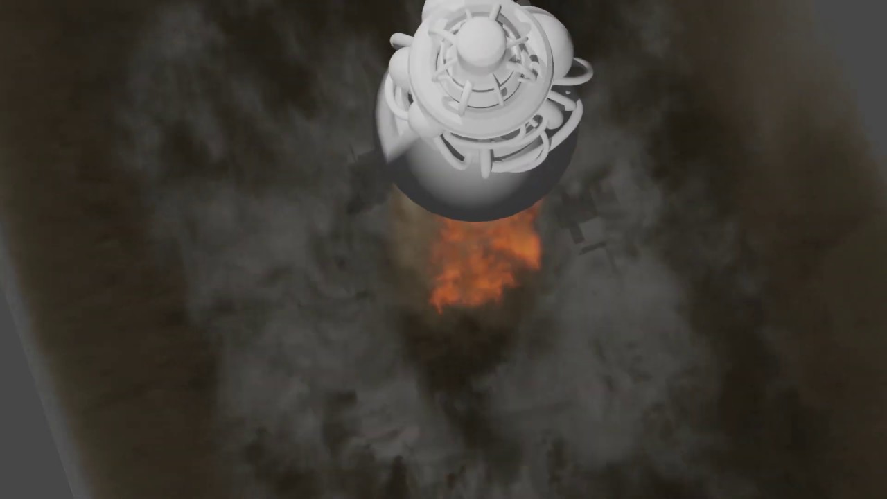 Aerospace rocket engine launch. Smoke collision enabled. - YouTube