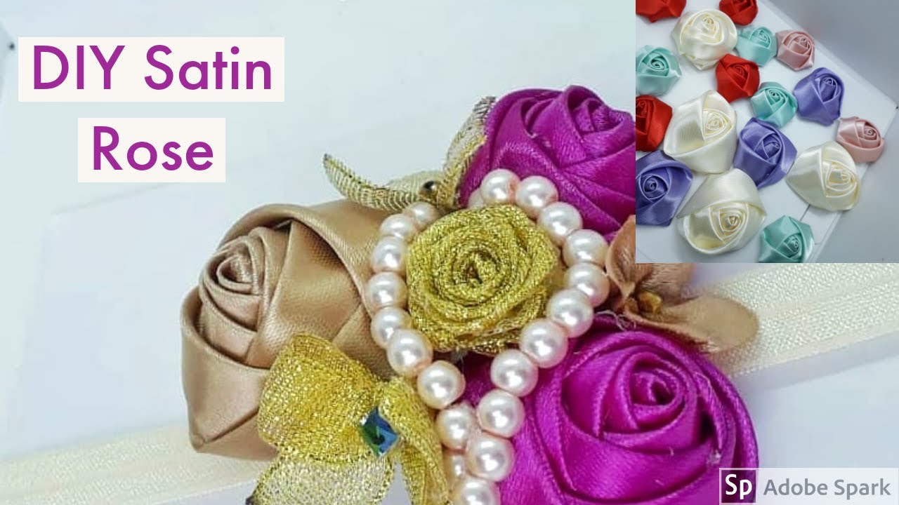 DIY Satin Rose Flower - YouTube